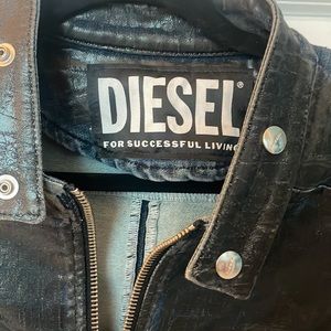 Diesel | Jackets & Coats | Thick Diesel Denim Jacket Coated In Black ...